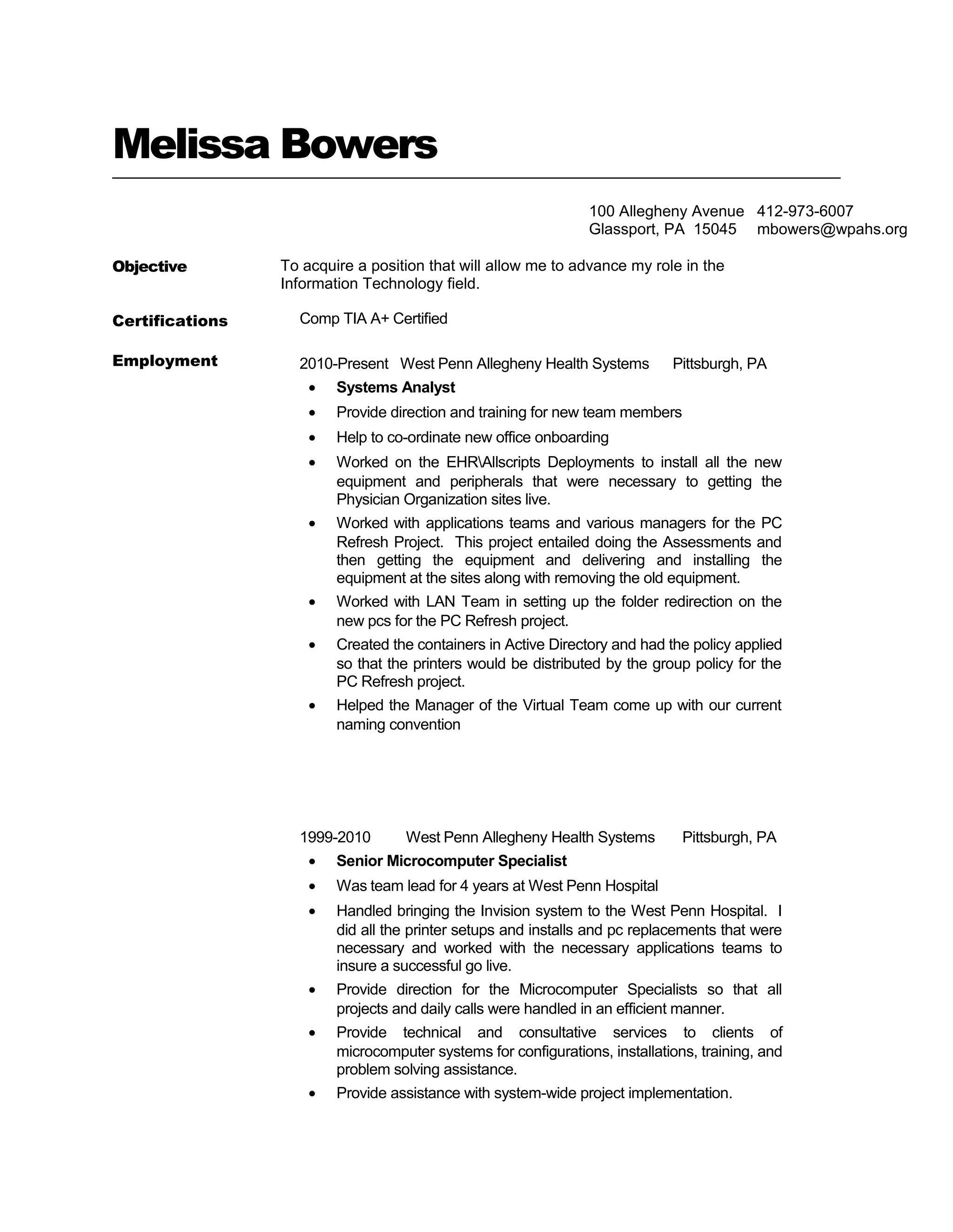 MelissaResume | DOC