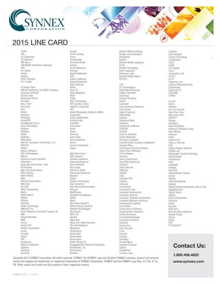 Synnex 2015 Line Card + Warehouses | PDF