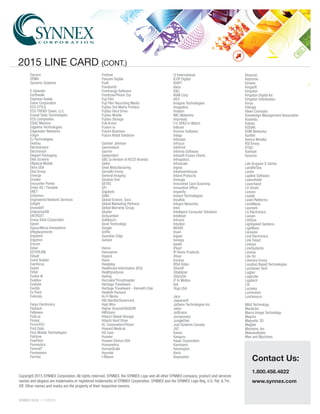 Synnex 2015 Line Card + Warehouses | PDF