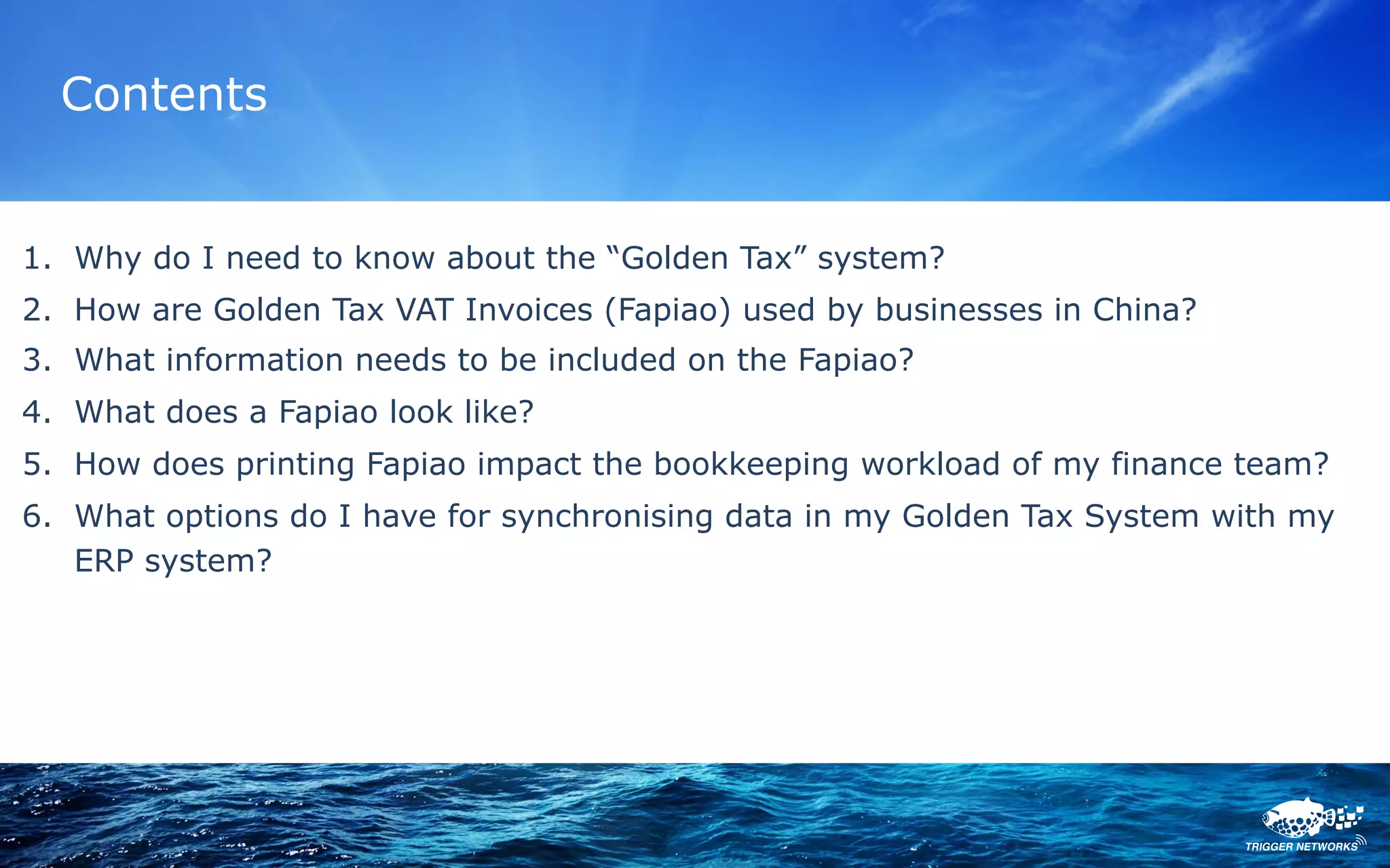 Golden Tax ERP integration FAQ | PDF