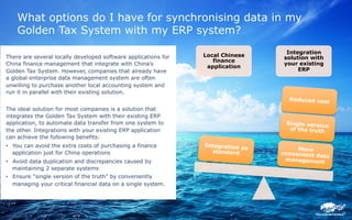 Golden Tax ERP integration FAQ | PDF