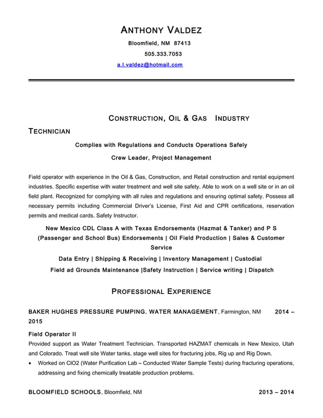 Valdez Anthony 31915 resume | PDF