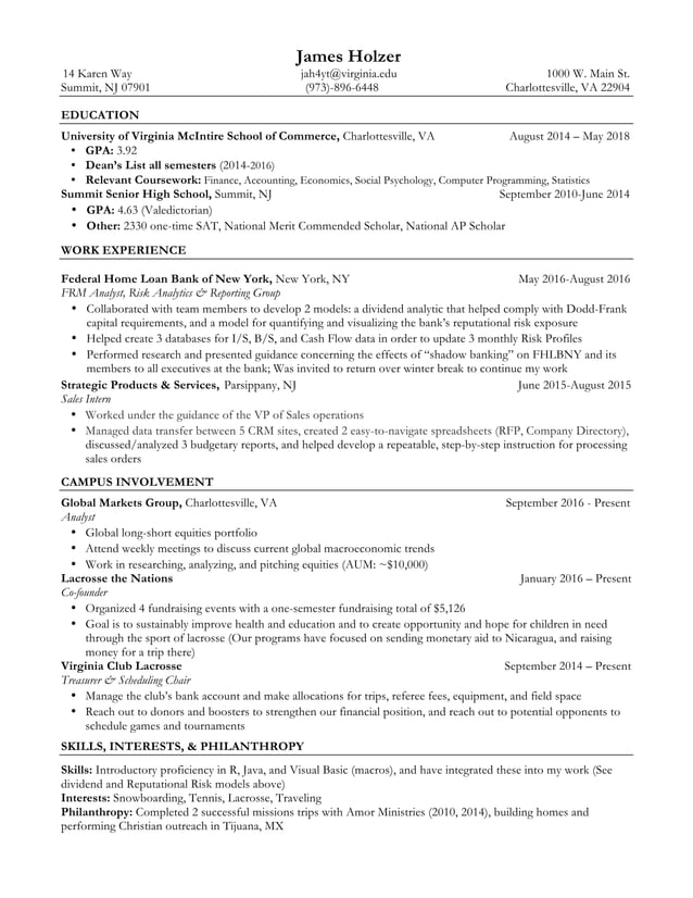 James Holzer Resume | PDF