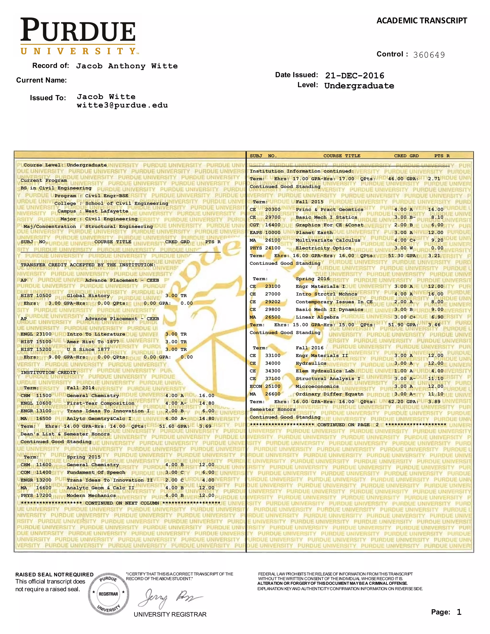 PurdueTranscript_Fall_2016 | PDF
