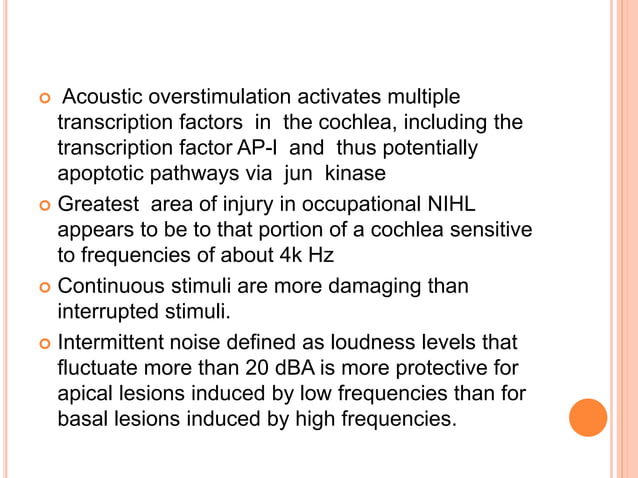 NOISE INDUCED HEARING LOSS | PPTX | Ear, Nose and Throat Conditions ...