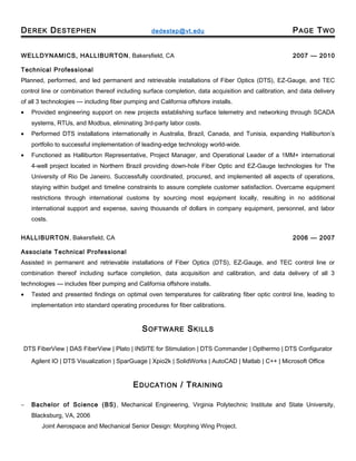 DeStephen Derek RESUME | DOC | Business | Business and Finance