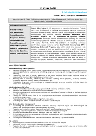 RESUME.1 | DOC | Construction Industry | Industries
