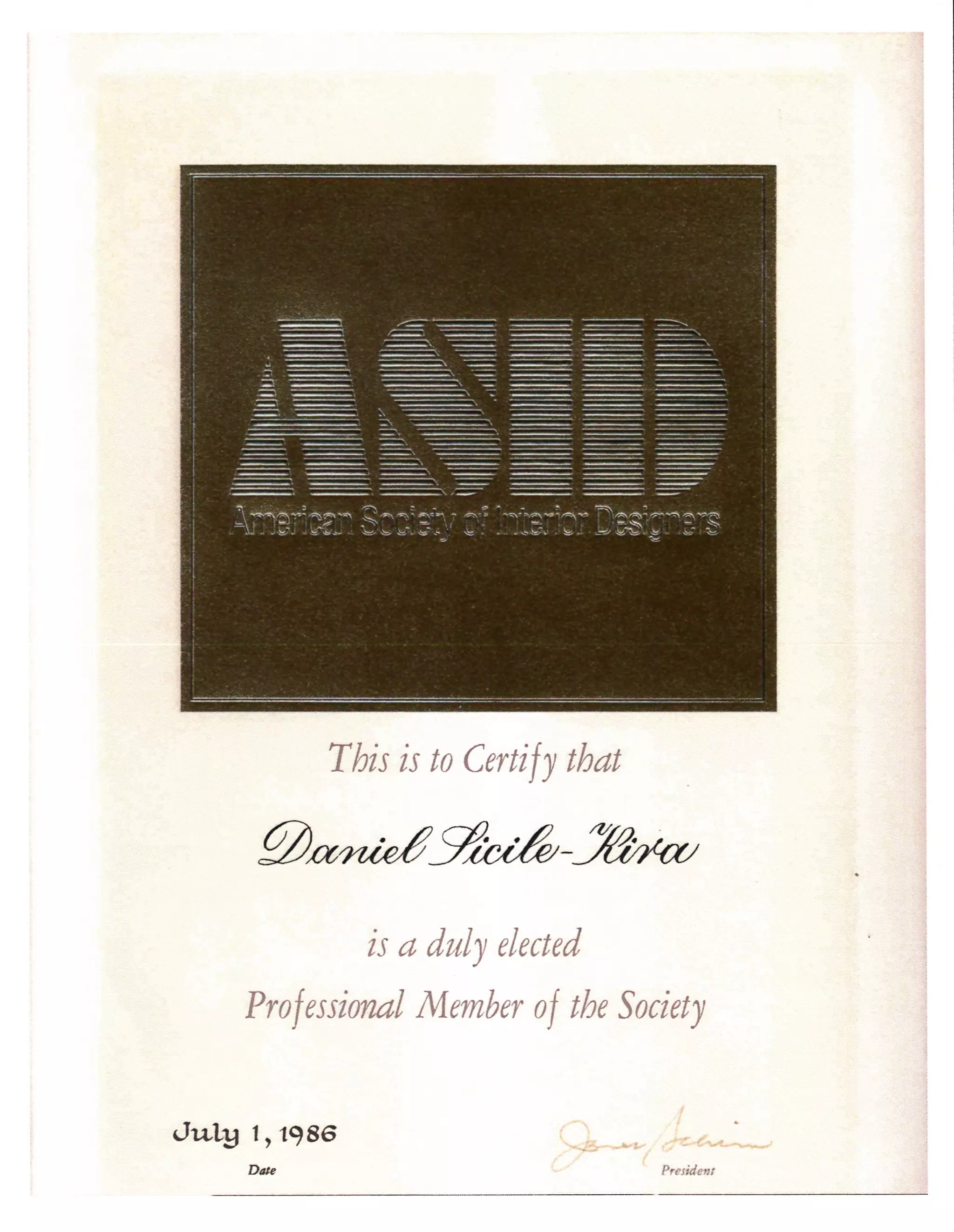 ASID Certificate | PDF