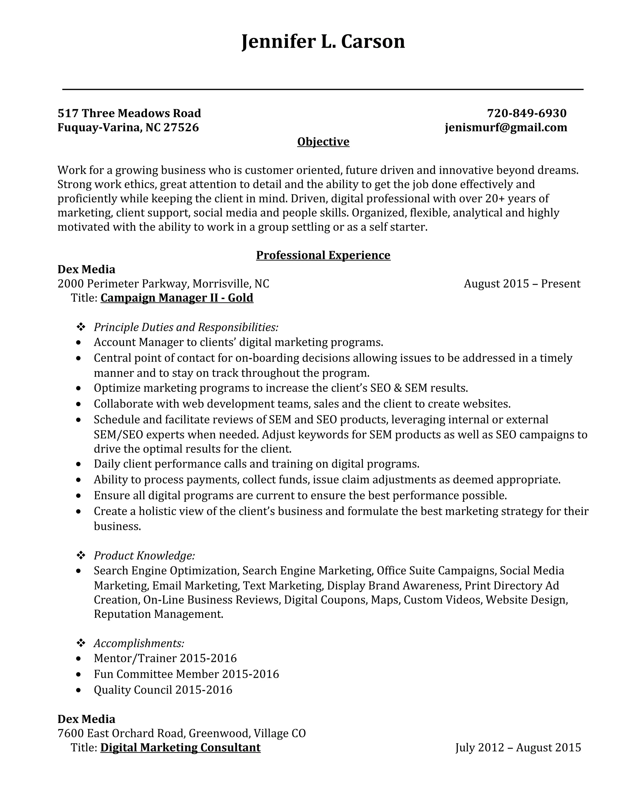JCarson Resume 72016 | PDF