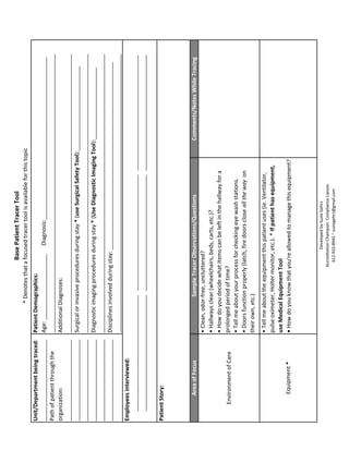 Base Patient Tracer Tool - Hospital Version | PDF