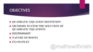 Quadratic Equation | PPTX