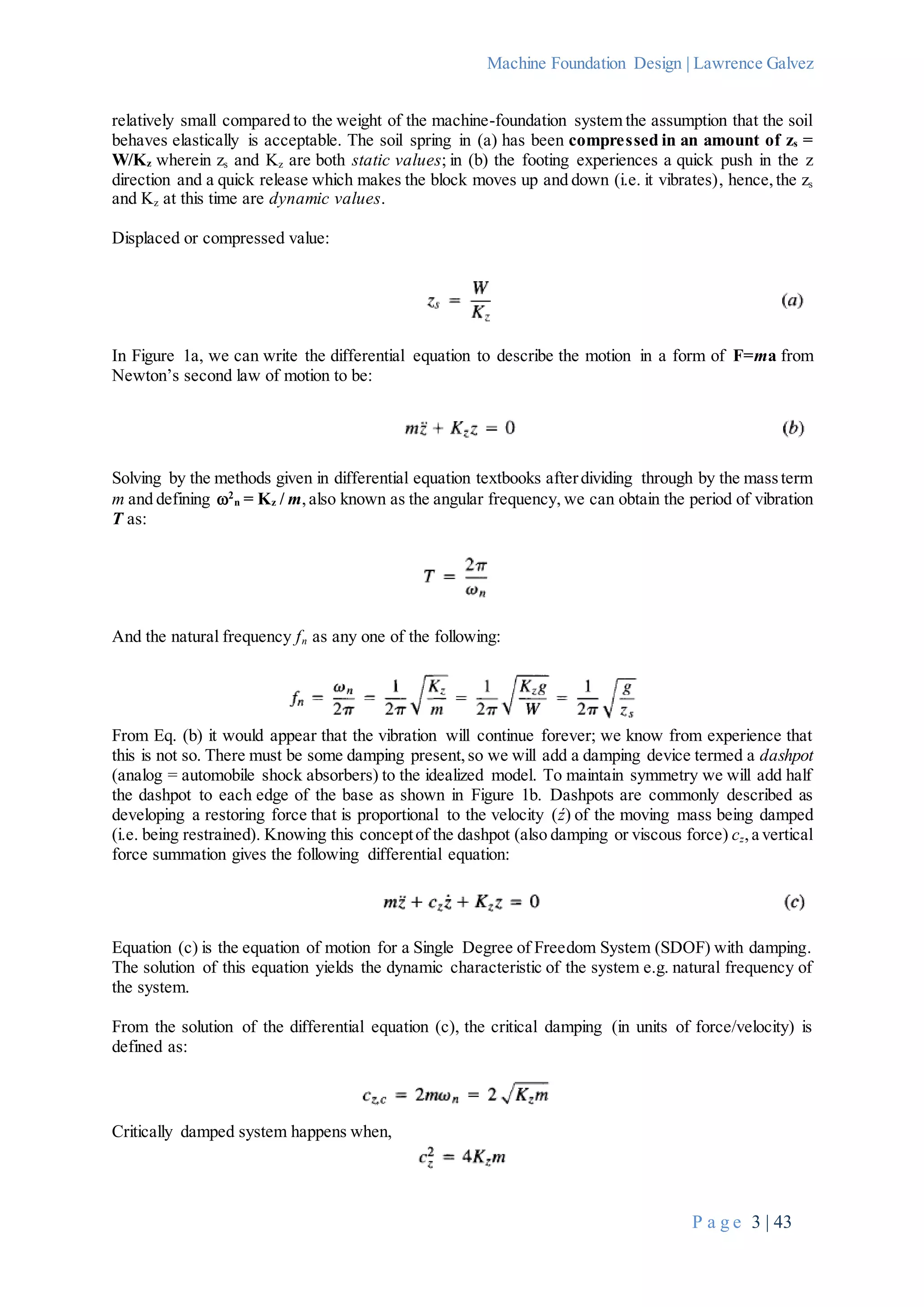 Machine Foundation Design - An Introduction | DOCX