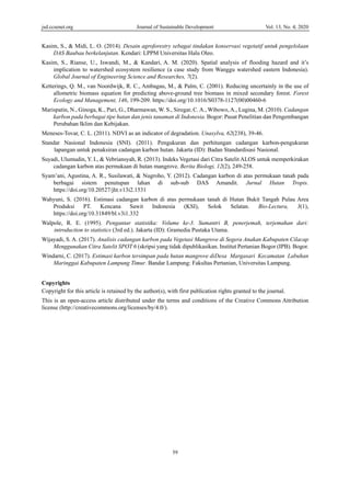 A MODEL TO ESTIMATE STORED CARBON IN THE UPLAND FORESTS OF THE WANGGU ...