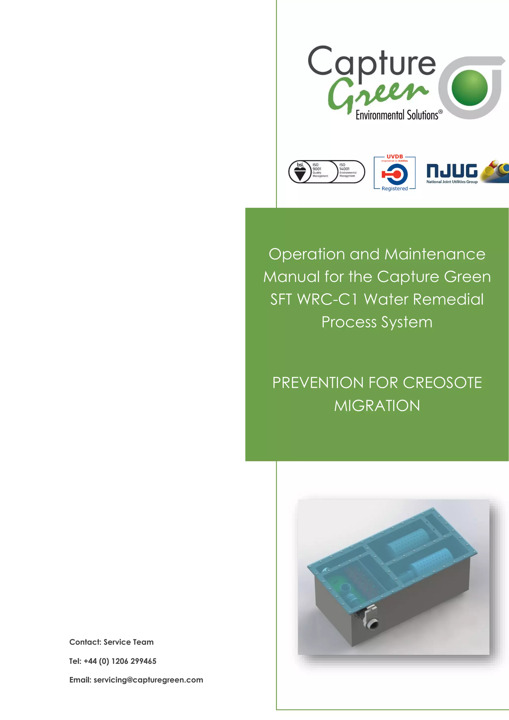 Operation and Maintenance Manual Master SFT WRC-C1 Water Remedial ...