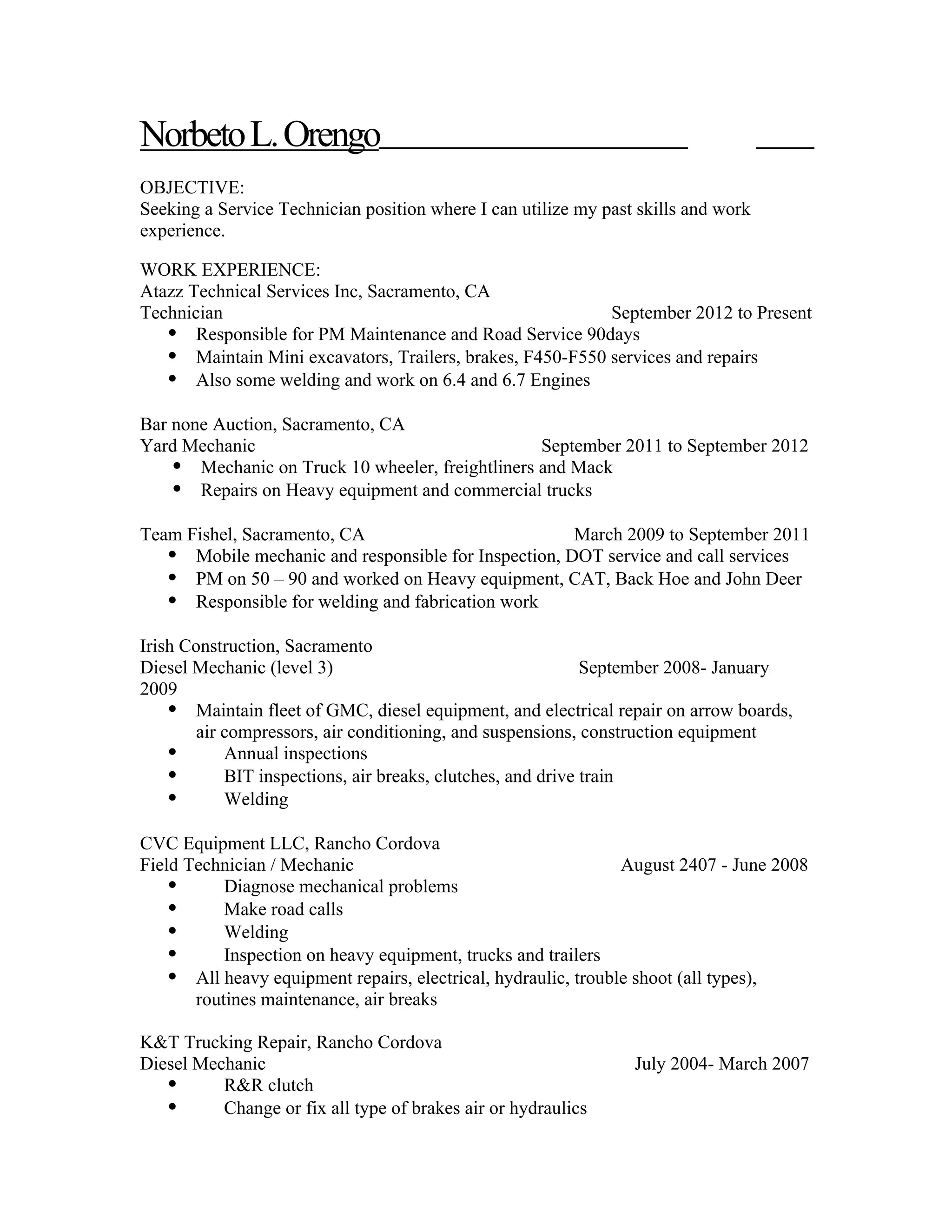 NOR RESUME 1 | PDF
