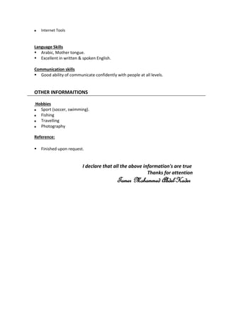 TAMER cv | PDF