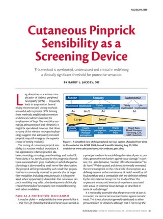 Cutaneous Pinprick Sensibility as a Screening Device Jacobs, BL, MAY ...