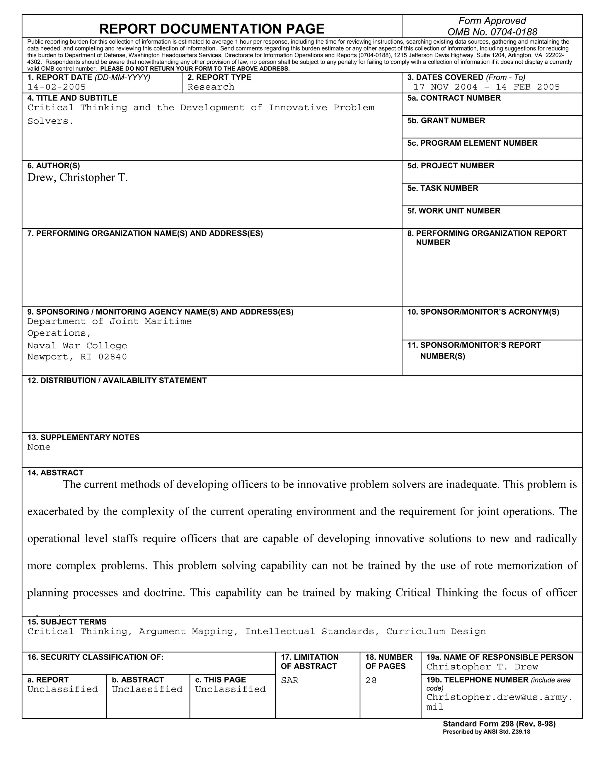Drew Thesis - NWC | PDF