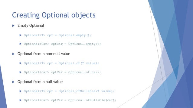 Optional In Java 8