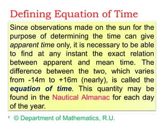 Presentation on Equation of time | PPTX