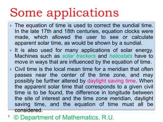 Presentation on Equation of time | PPTX