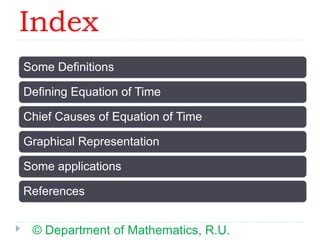Presentation on Equation of time | PPTX