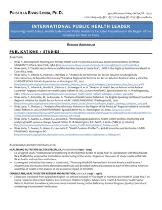 Priscilla Rivas-Loria RESUME ADDENDUM JAN 2016 | PDF