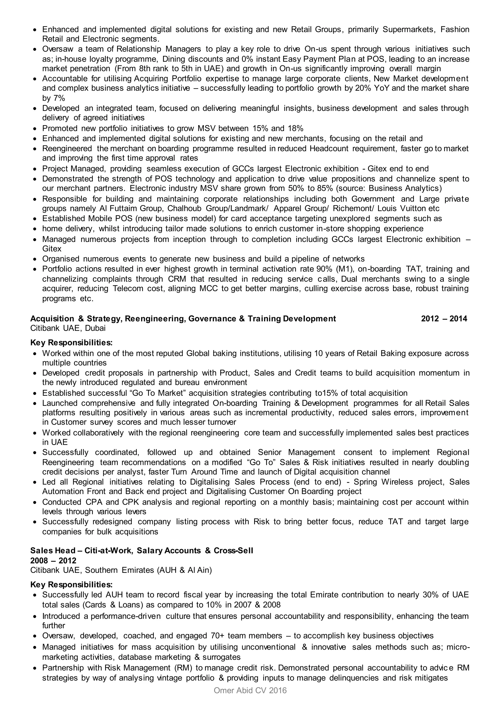 Omer CV - August 2016 | PDF