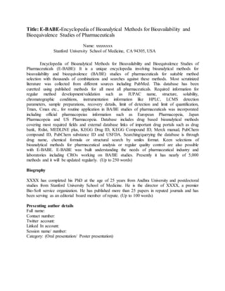 Abstract Template | DOCX | Pharmaceutical Industry | Industries