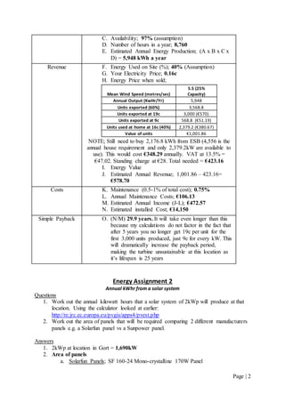 Energy Assignments | DOCX | Gas and Electric | Home Utilities