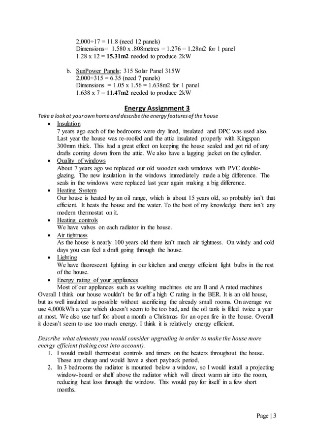 Energy Assignments | DOCX | Gas and Electric | Home Utilities