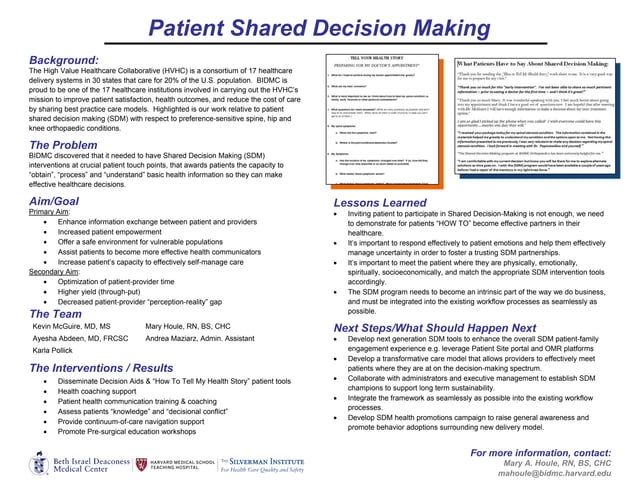 Patient Shared Decision Making | PDF | Healthcare Industry | Industries