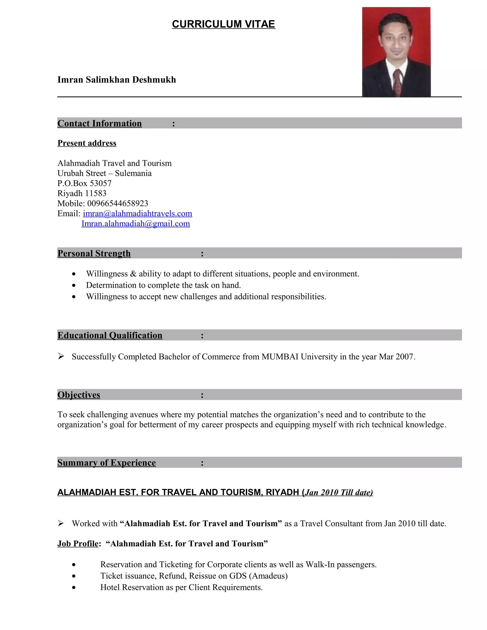Imran CV | DOC