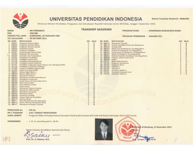 Ari Pebrianto_Transkrip Nilai | PDF