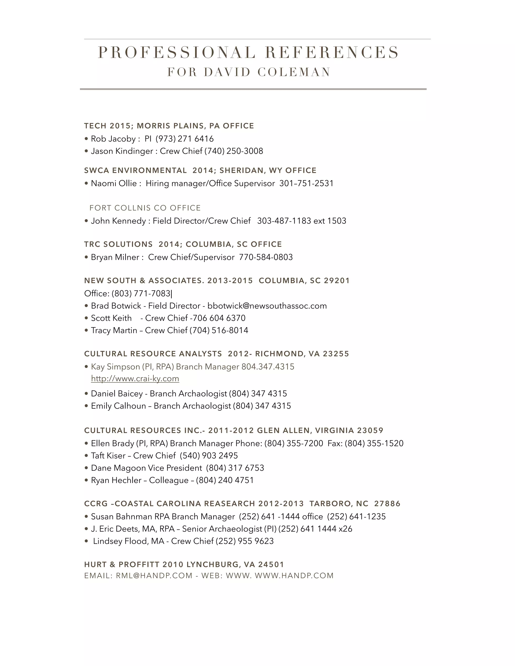 References (Professional) 2015 | PDF