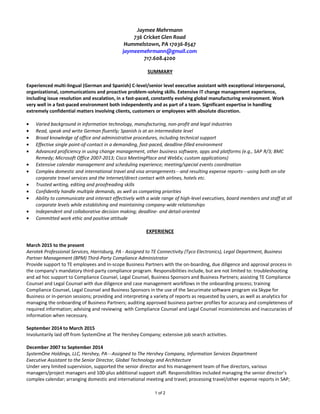 JAYMEE MEHRMANN RESUME 2015 | DOC