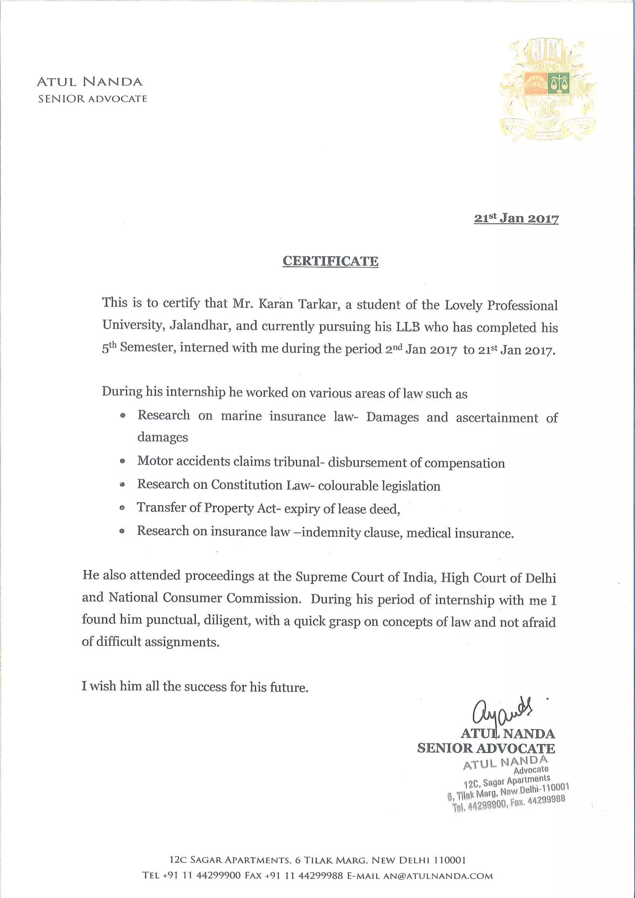 _certificate_Karan Tarkar | PDF