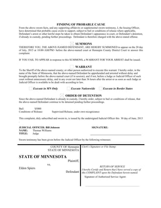 CrimComplaint-HAbel | DOC | Crime & Harmful Acts to Individuals ...