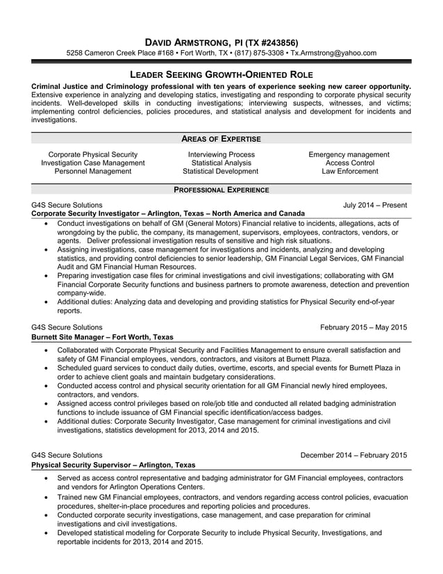 Armstrong resume | PDF