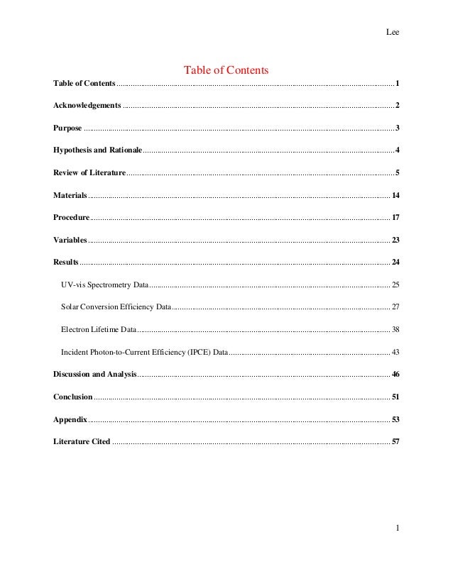 Science Fair Report 2015