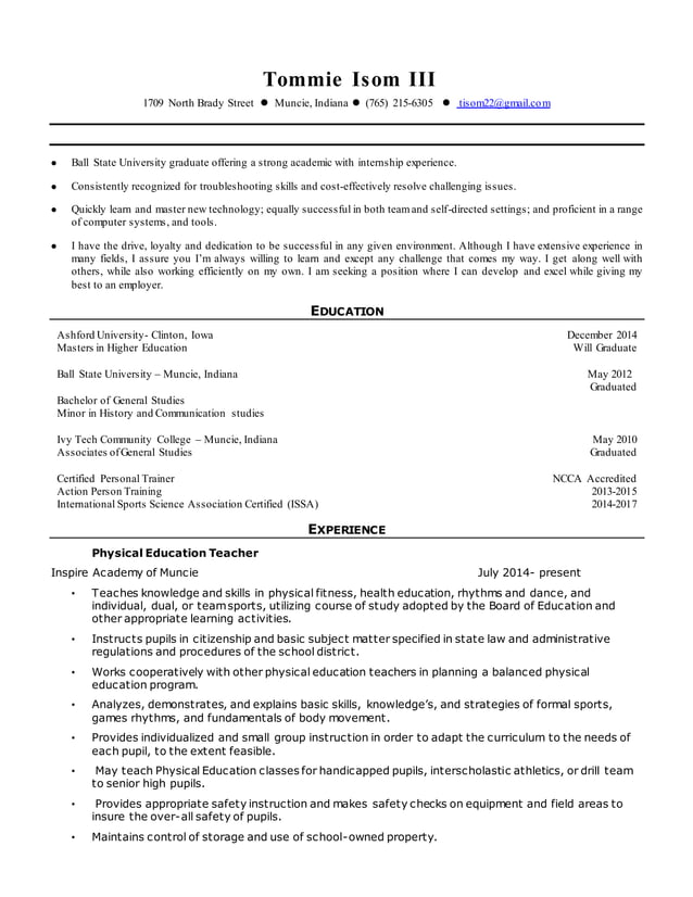 Tommie Isom III resume | DOCX