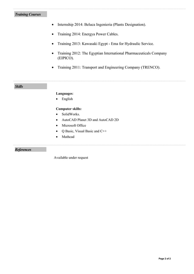 Mahmoud Osama Youssef's CV | DOC | Civil Engineering Industry | Industries