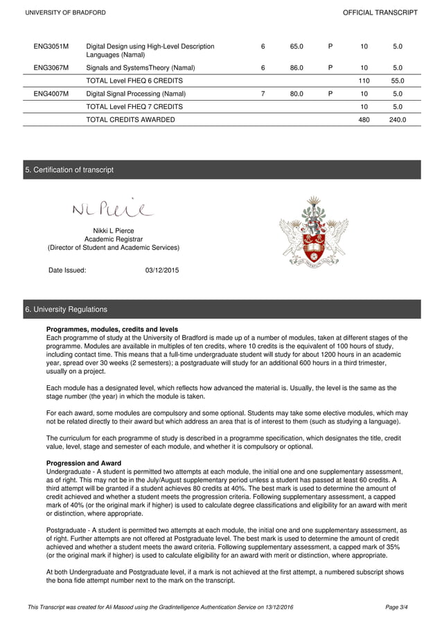 BE Transcript | PDF | Undergraduate Education | College Education