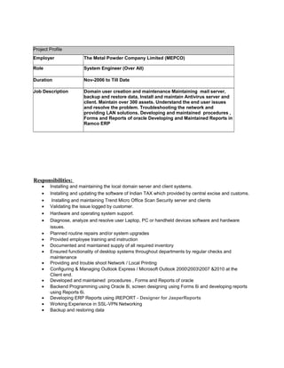 Resume -Senthil Kumar | DOC