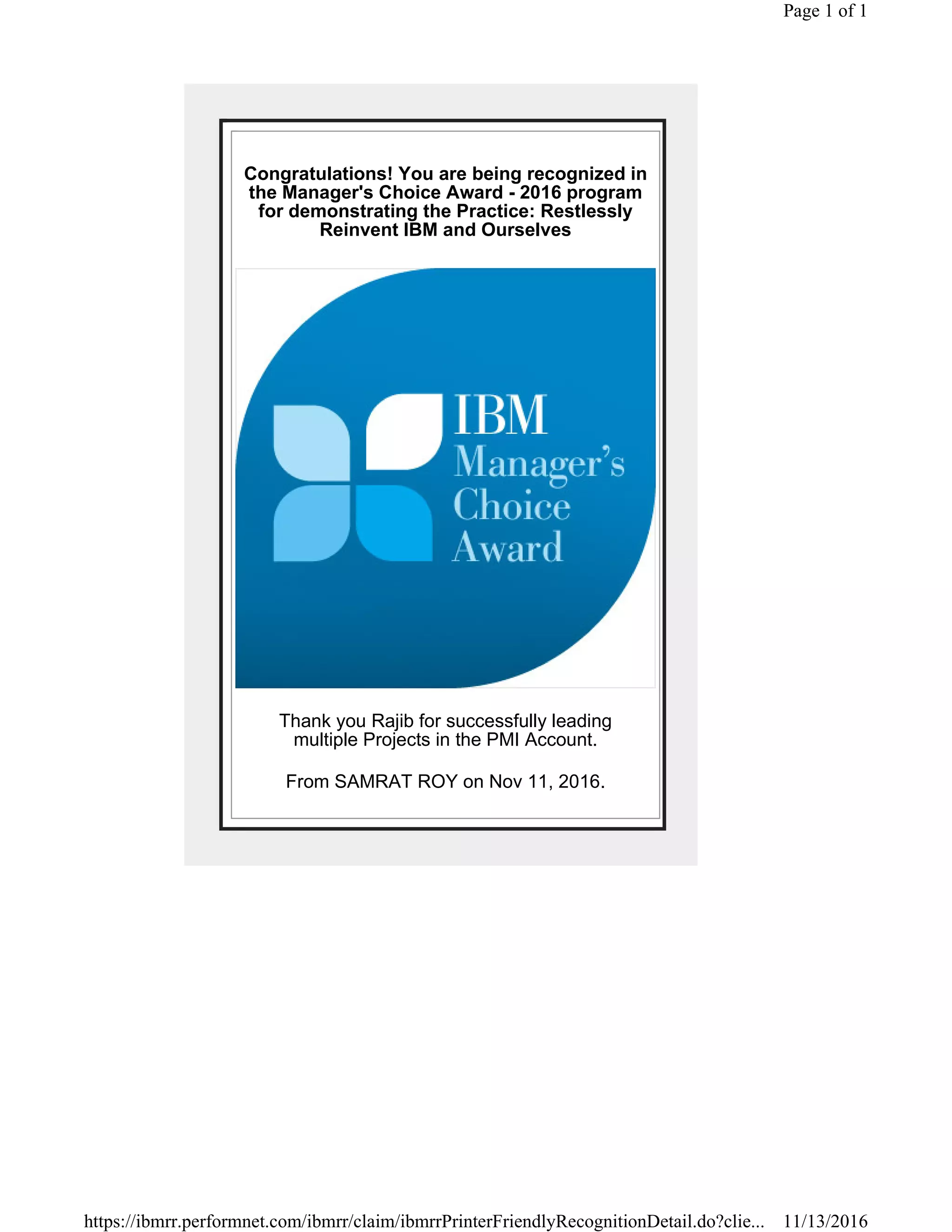 IBM Managers Choice Award | PDF