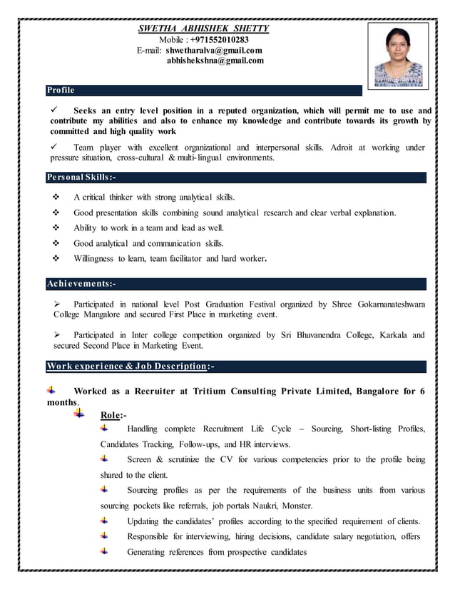 SWETHA CV | PDF