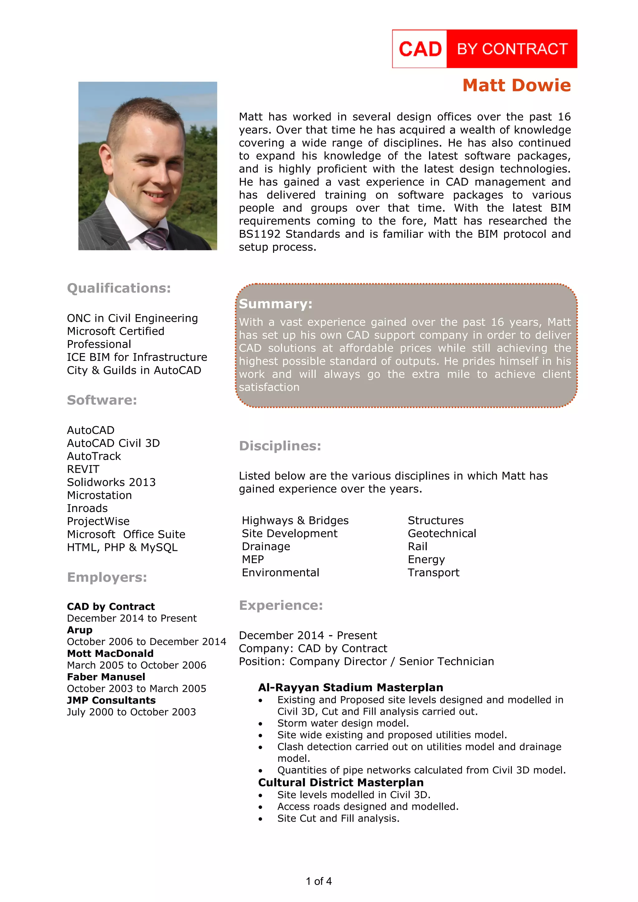 CV- Matt Dowie-extended | PDF