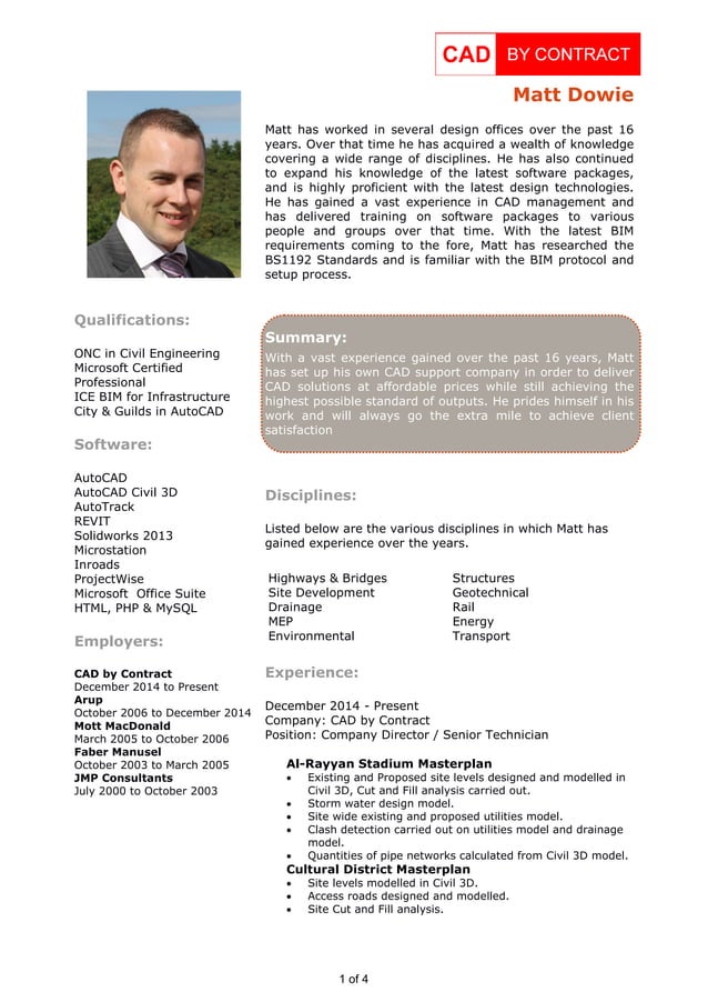 CV- Matt Dowie-extended | PDF