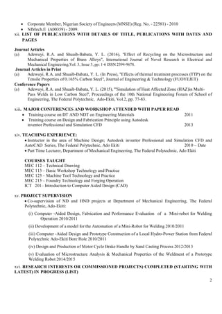 ADEWUYI REUBEN ADEBARE CV | PDF