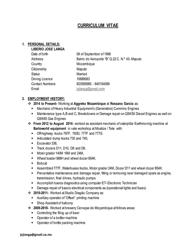 New C.V Inglesh - Copy | DOCX